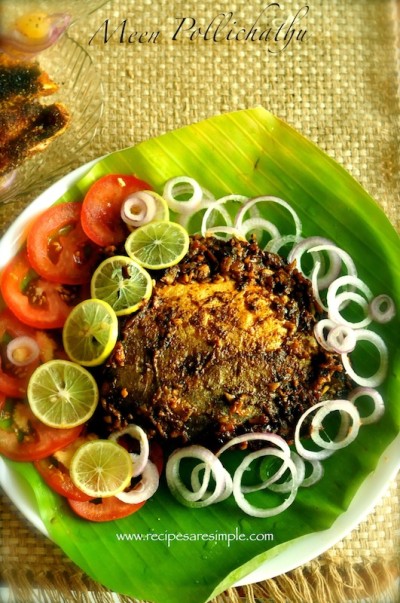 Meen Pollichathu - Fish Roasted in Banana Leaf with Gravy