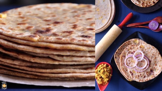 Aloo Paratha - Stuffed Indian Flatbread with Cooked Potato