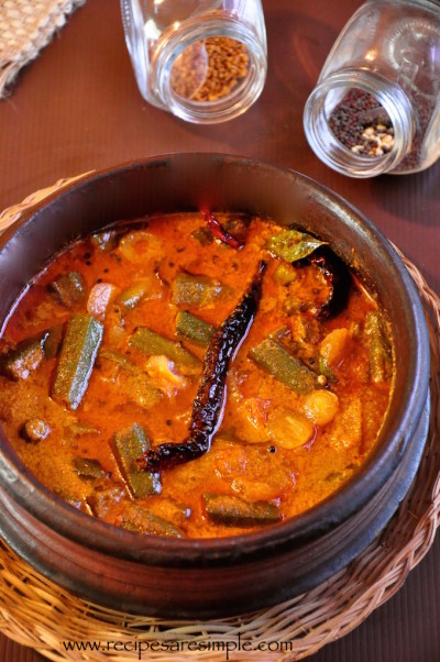 Vendakka Theeyal - Authentic Kerala Okra in Roasted Coconut Gravy