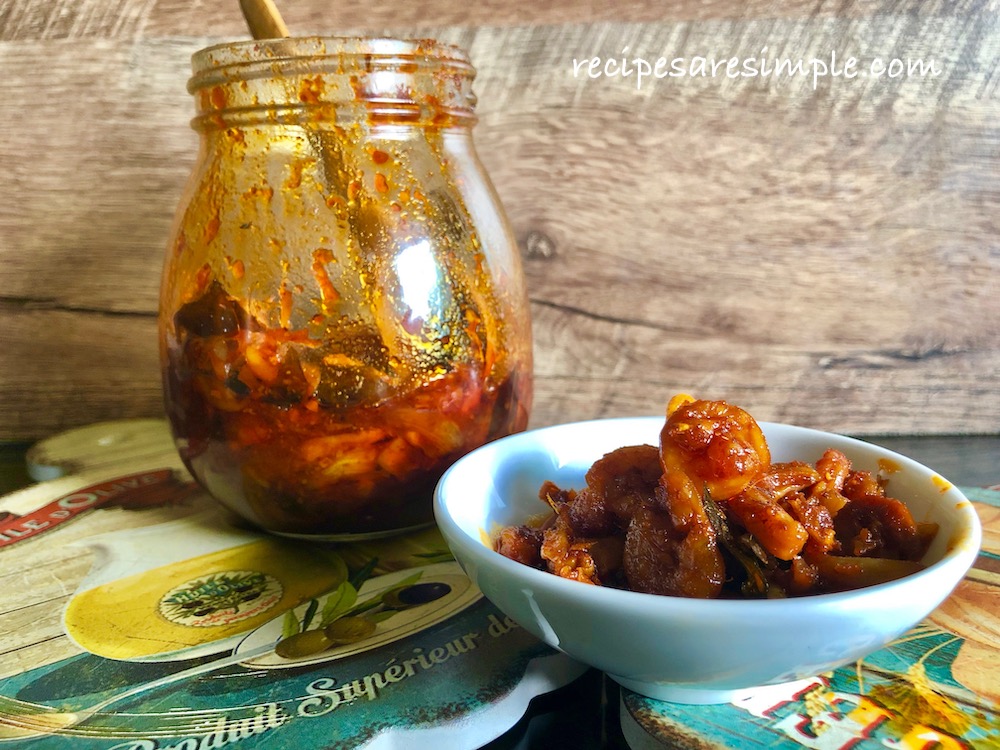 Shrimp Pickle - Kerala Style ' Chemmeen Achar' - Recipes