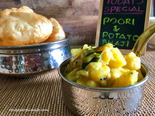 Poori Recipe - With Potato Curry |Hot Fried Flat Bread Recipes 'R' Simple